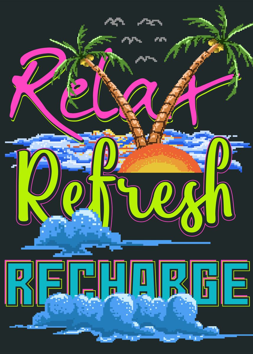 'beach 80s' Poster, picture, metal print, paint by 80s Retro | Displate