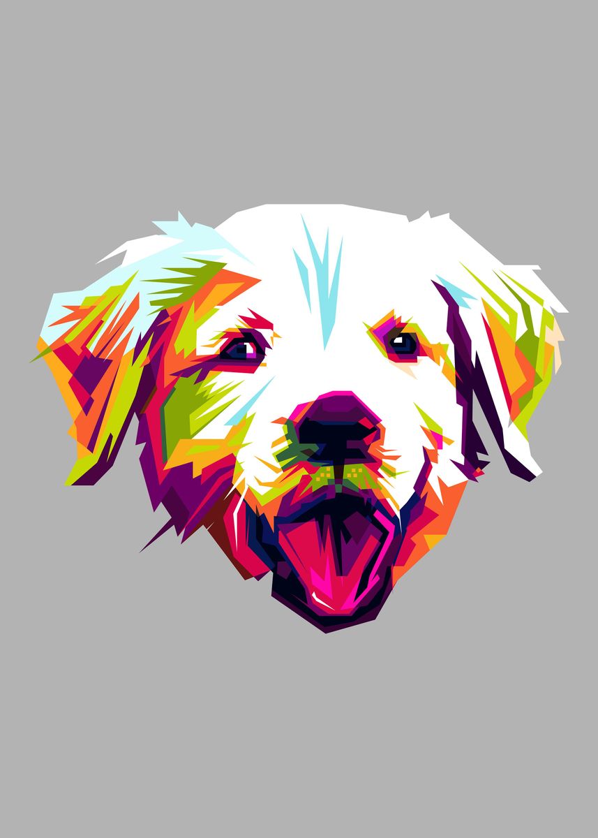 'Cute Dog Wpap' Poster by Michael I. Organ | Displate
