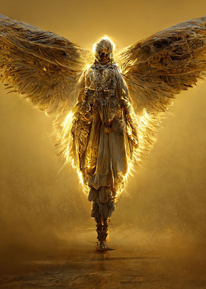 'Luminous angel' Poster, picture, metal print, paint by Malecky | Displate