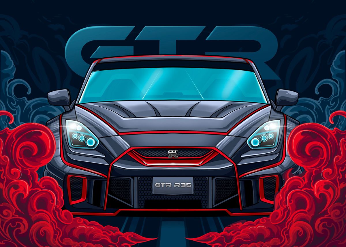 'Nissan GTR R35' Poster by sinnois | Displate