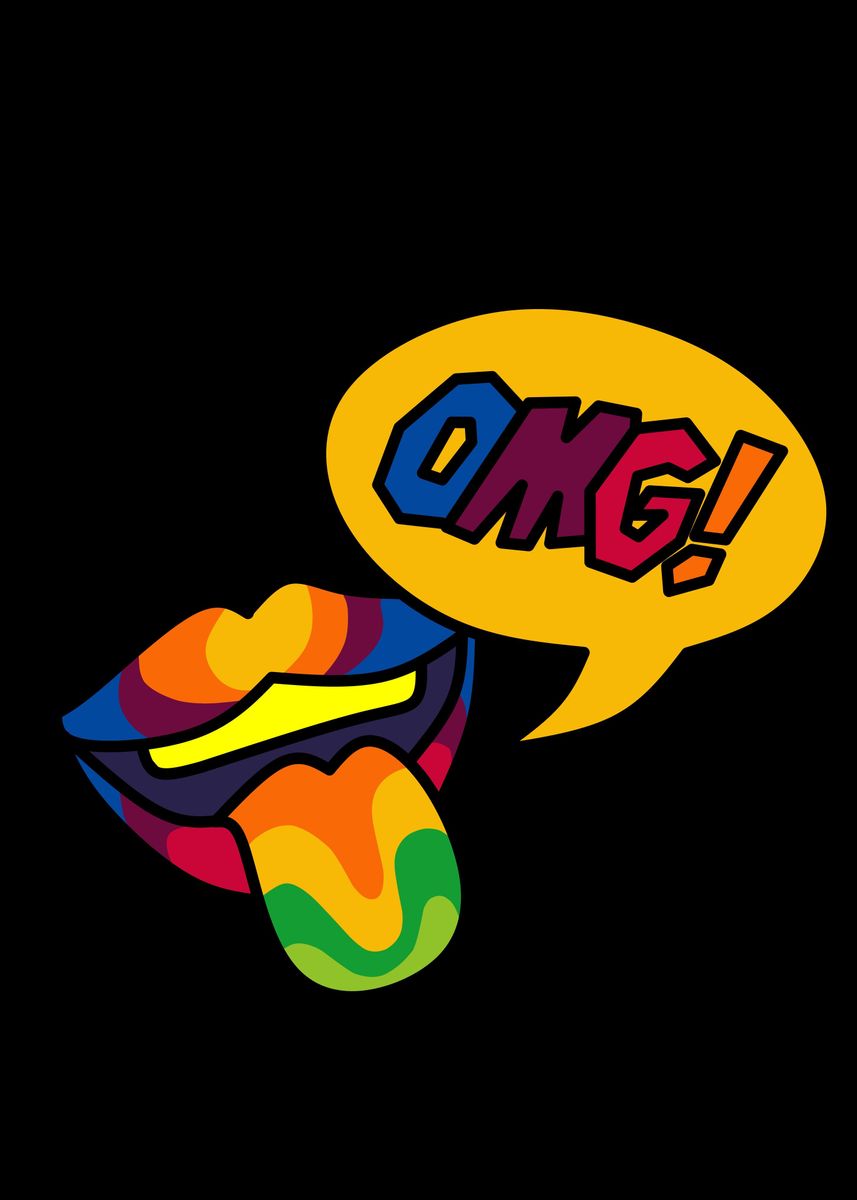 'mouth omg' Poster, picture, metal print, paint by Mshel Tyan | Displate