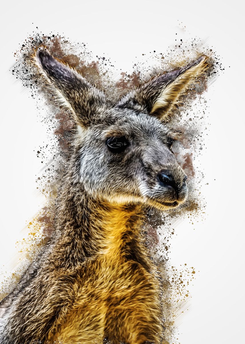 'Grey Kangaroo ' Poster by The Flowers | Displate