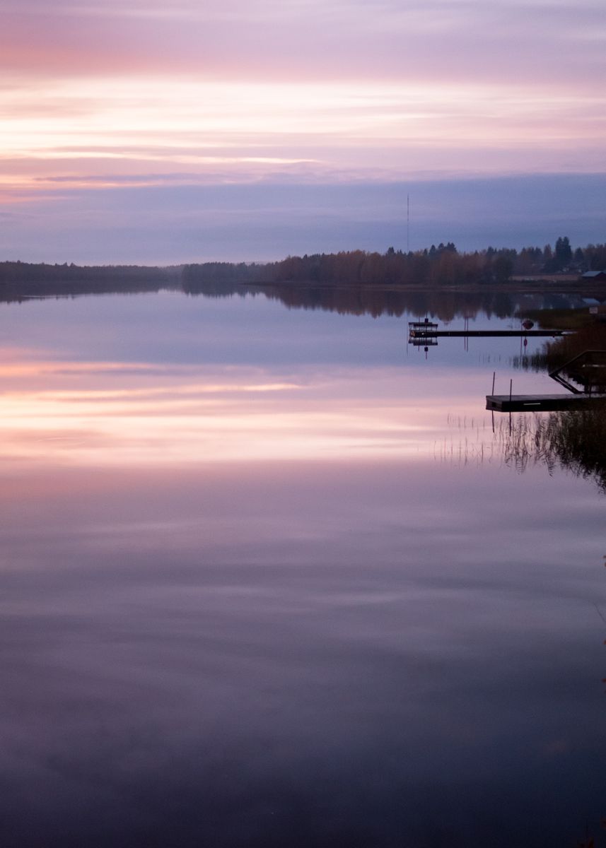 'Autumn Night By The Lake' Poster, picture, metal print, paint by Jukka ...