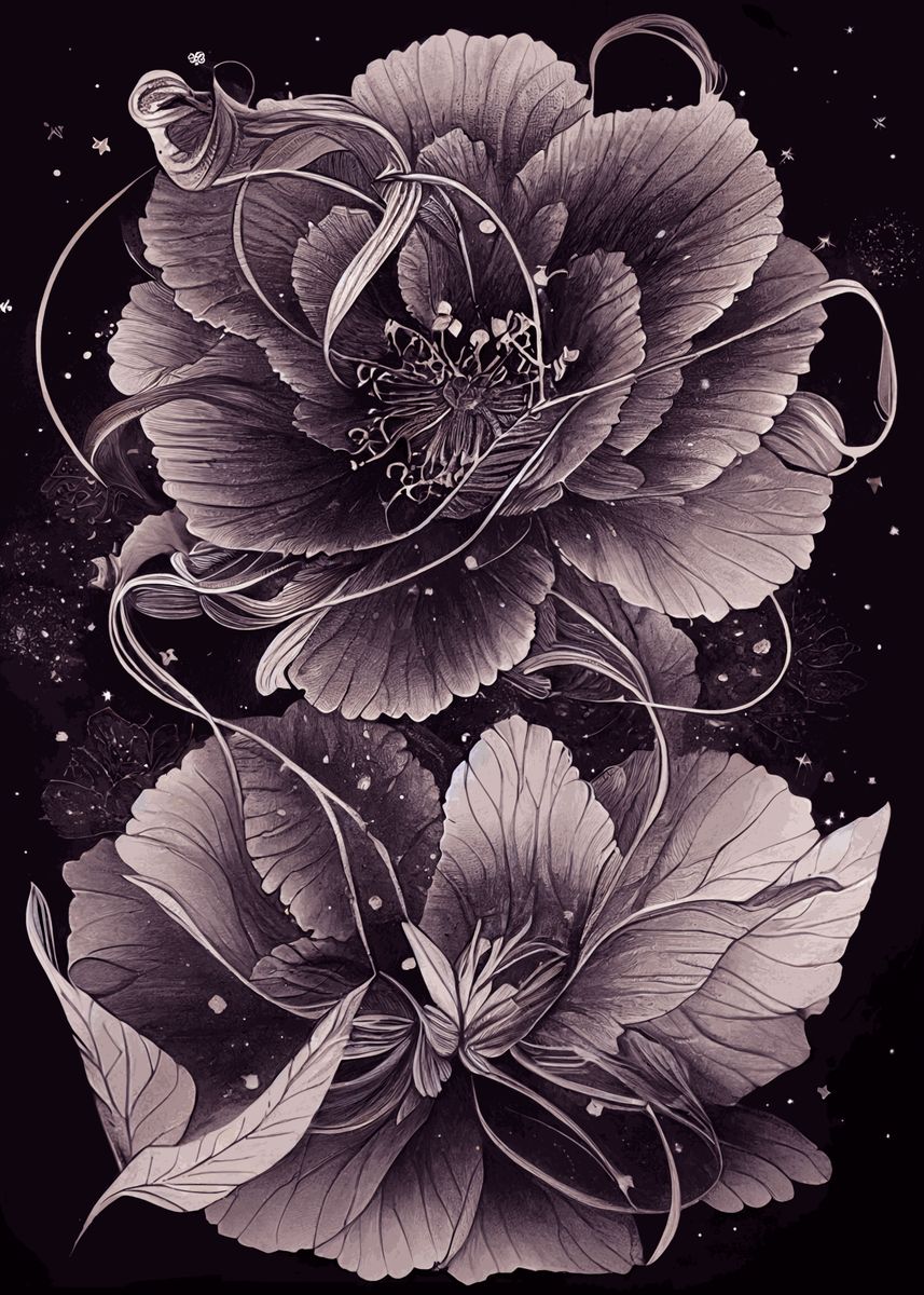 'Celestial Boho Flower' Poster by BestPrints | Displate