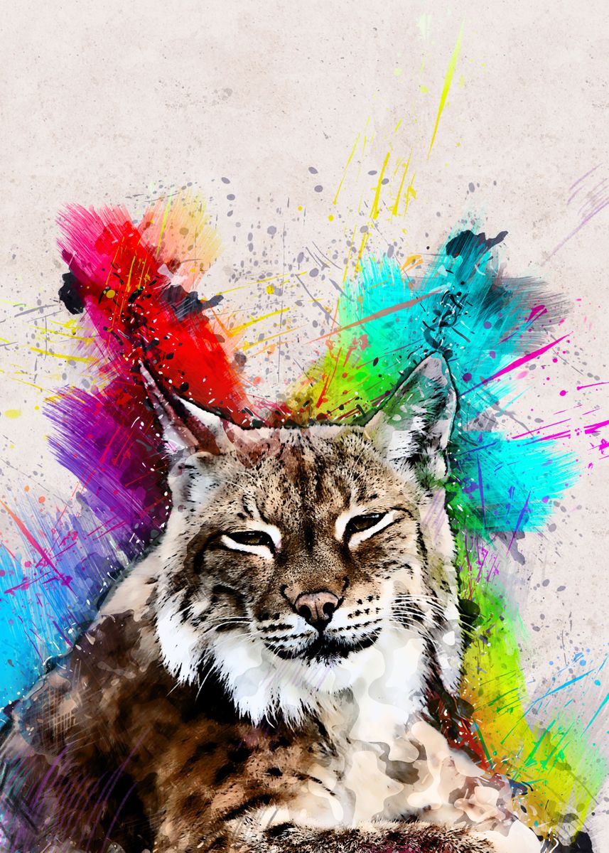 'Wild cat 135' Poster by TaTu Art | Displate