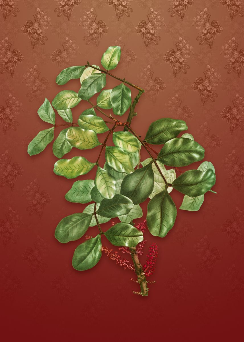 'Carob Tree on Falu Red' Poster, picture, metal print, paint by Holy ...