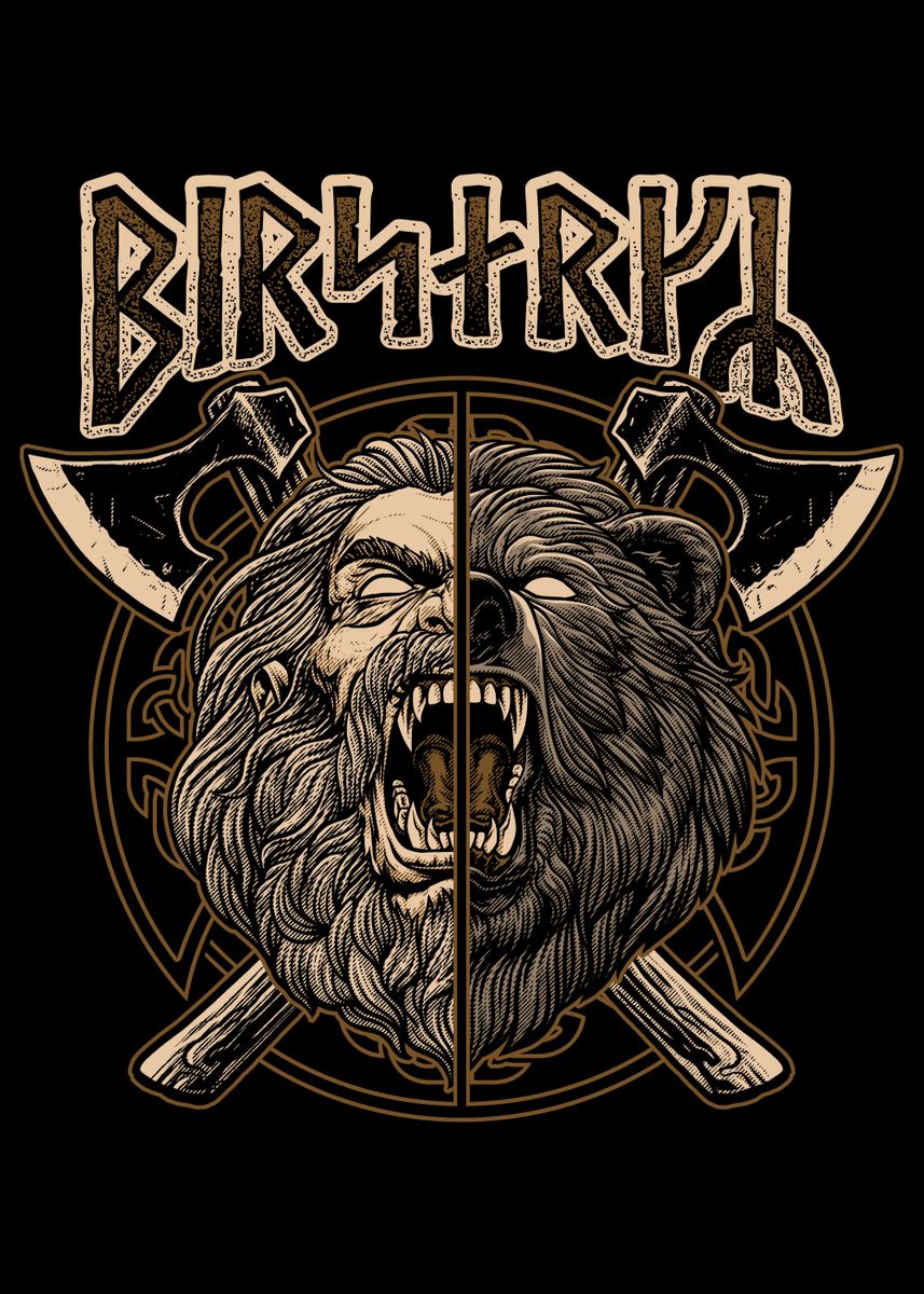 'Viking Berserker Runes' Poster, picture, metal print, paint by Richard ...