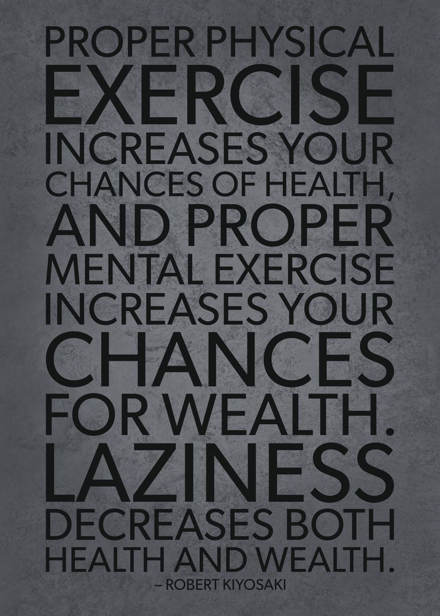 'Wealth Health Laziness' Poster, picture, metal print, paint by CHAN ...