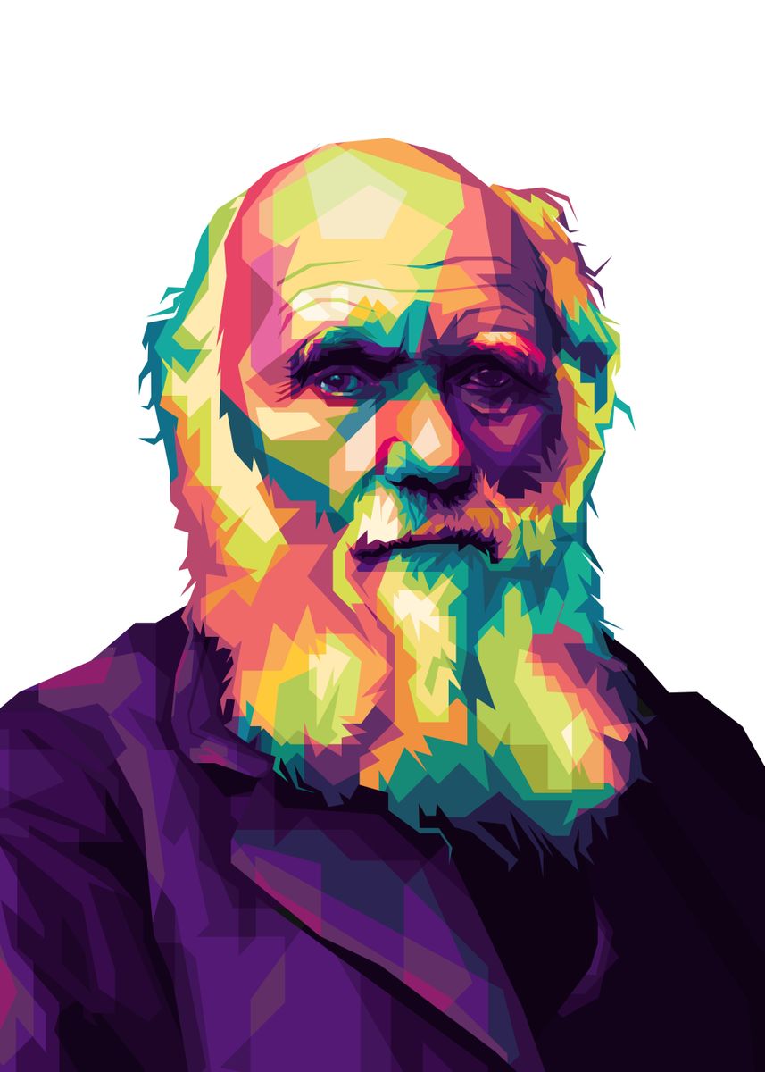 'Charles Darwin' Poster, picture, metal print, paint by Color Work ...