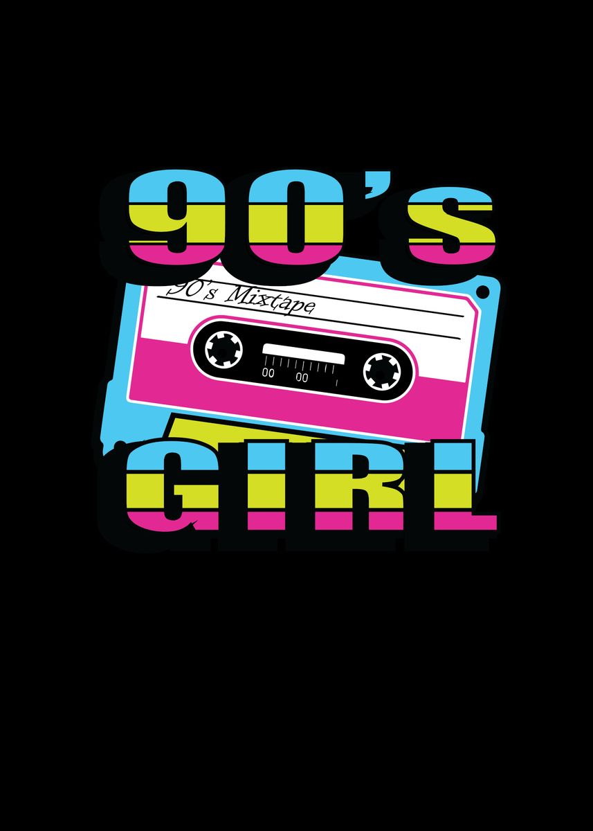 '90s girl' Poster, picture, metal print, paint by bananadesign | Displate