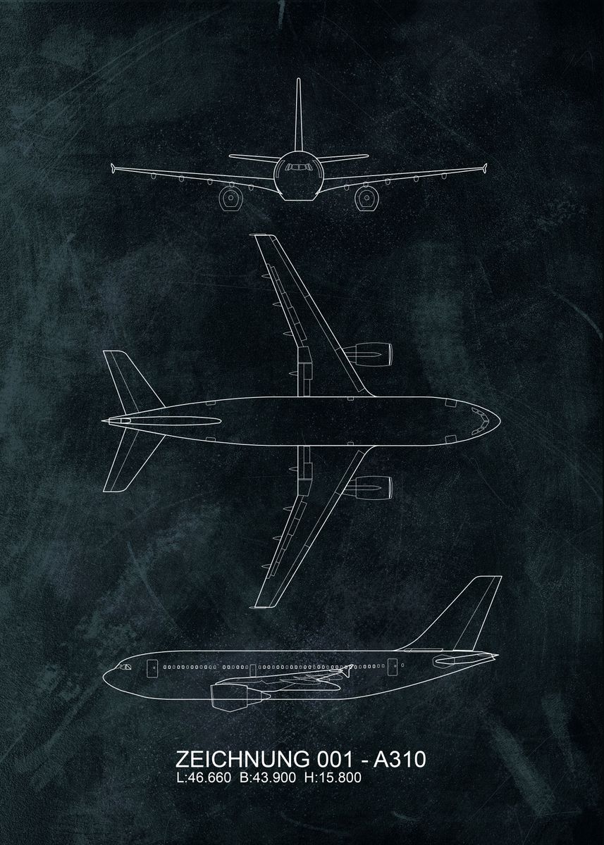 'ZEICHNUNG 001 A310' Poster, picture, metal print, paint by Audai ...