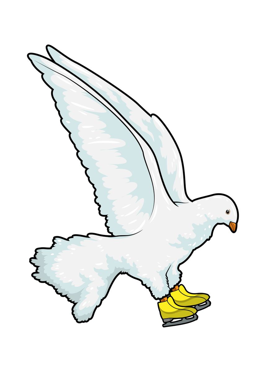 'Pigeon Ice skating' Poster, picture, metal print, paint by Markus ...