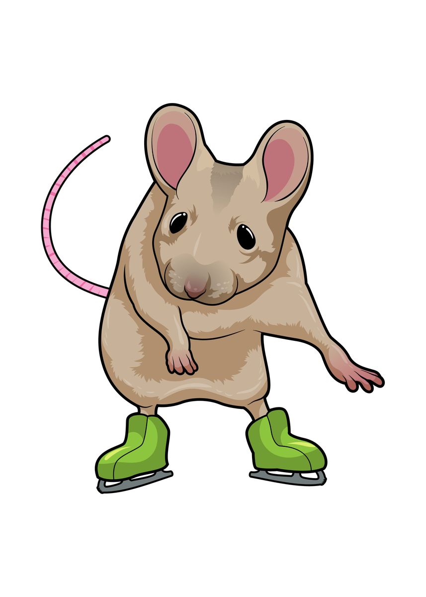 'Mouse Ice skating' Poster, picture, metal print, paint by Markus ...