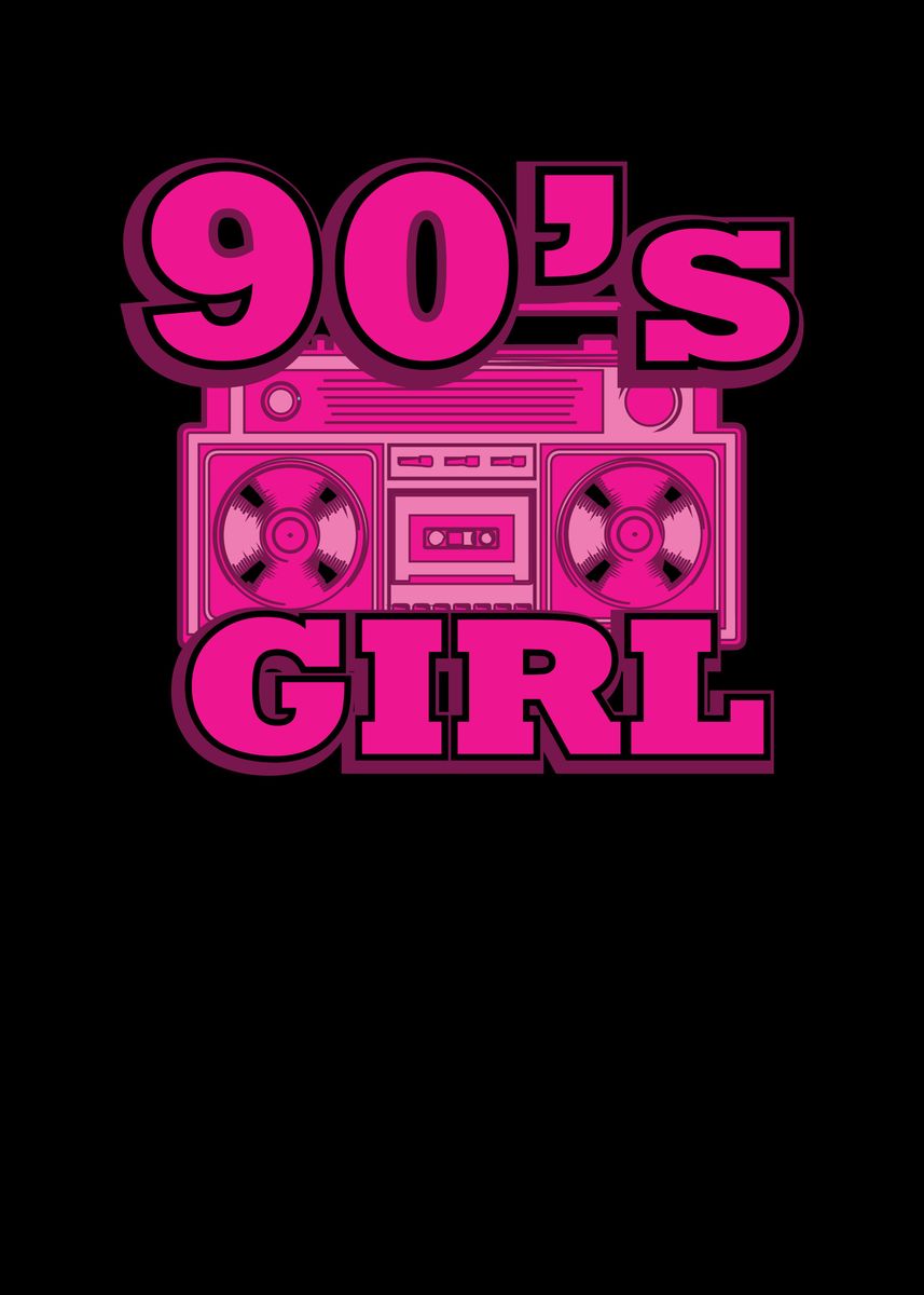 '90s girl' Poster, picture, metal print, paint by bananadesign | Displate