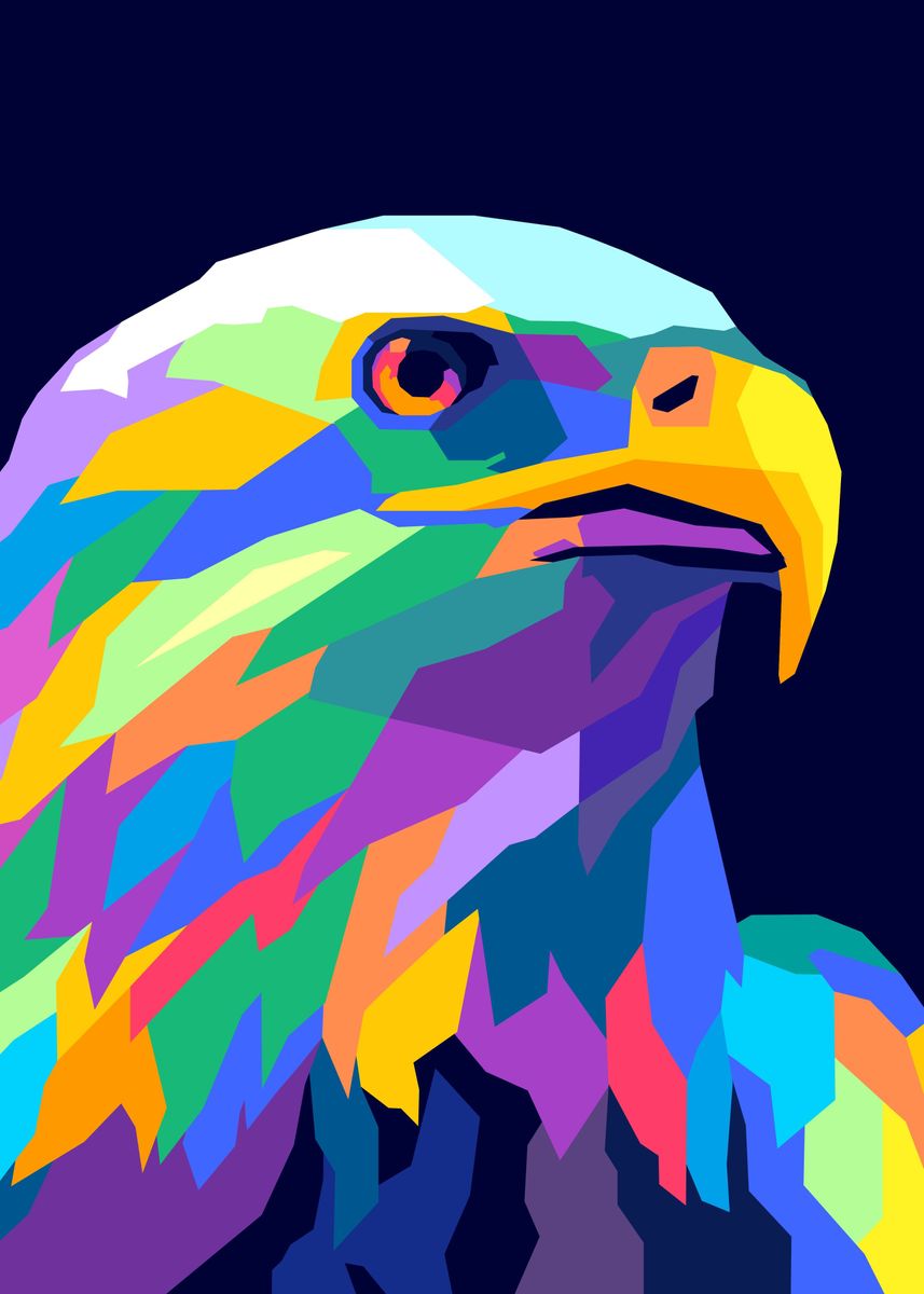 'colorful eagle' Poster, picture, metal print, paint by Ar dani | Displate