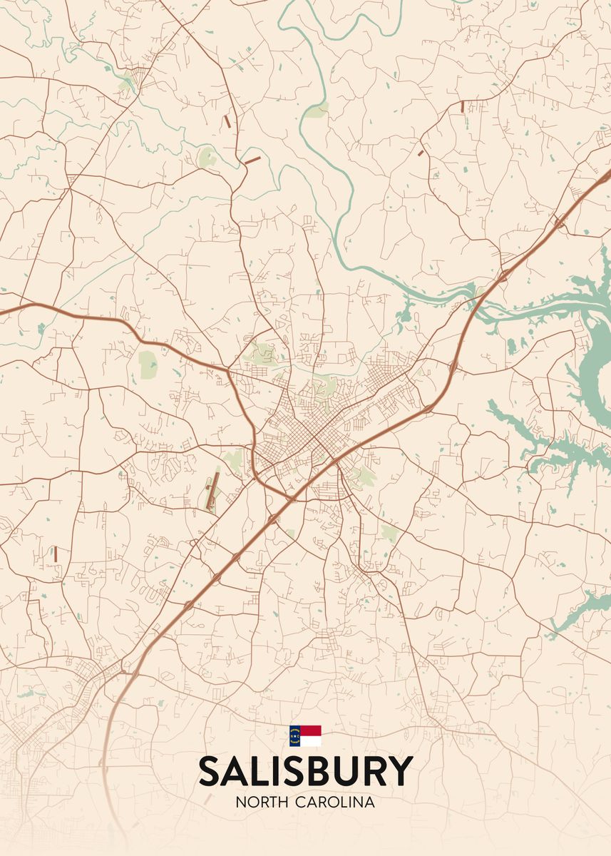 'Salisbury NC' Poster, picture, metal print, paint by IMR Designs ...