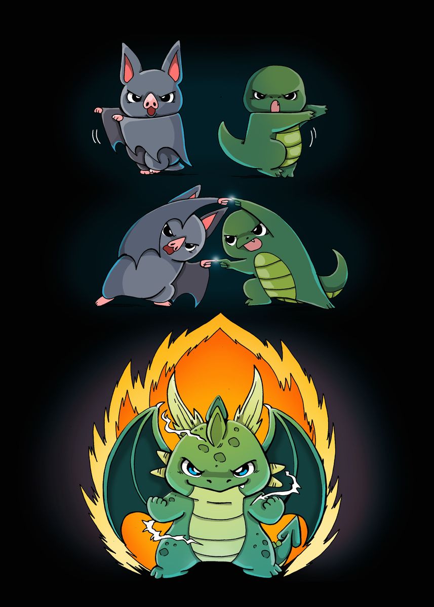 'Dragon Fusion' Poster, picture, metal print, paint by Valentina Fabbri ...