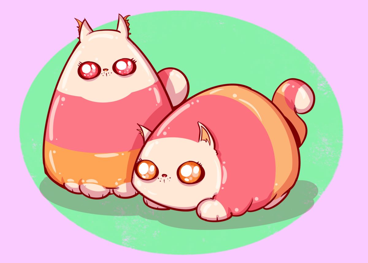 'Candy Corn Cats' Poster by LVB Art | Displate