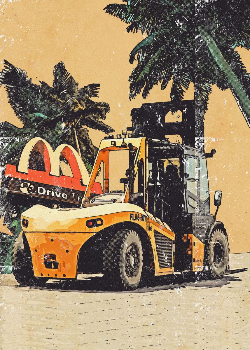 'BullDozer Machine Art' Poster, picture, metal print, paint by Colorize ...