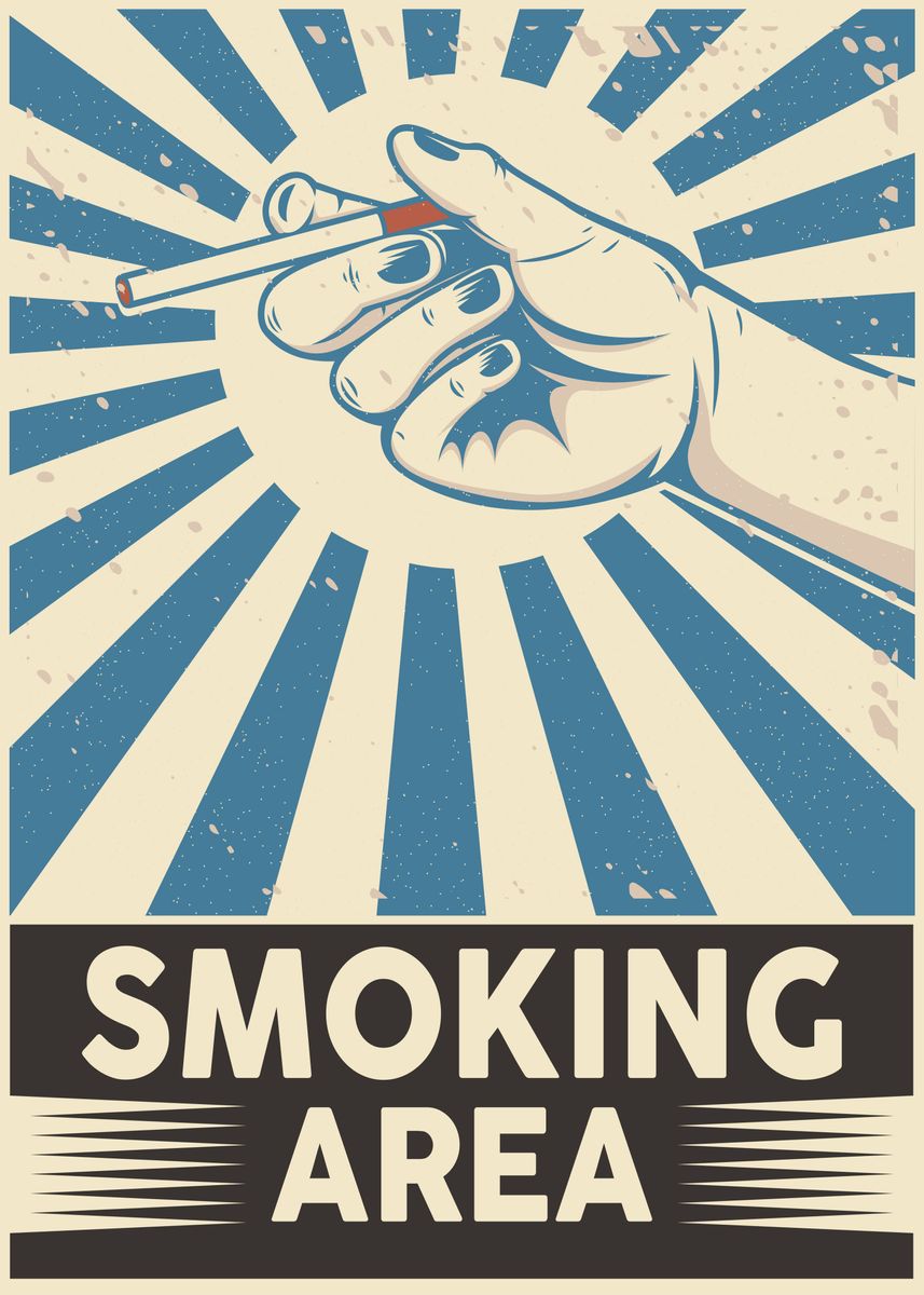 'Smoking Area Retro Poster' Poster, picture, metal print, paint by Xăm ...
