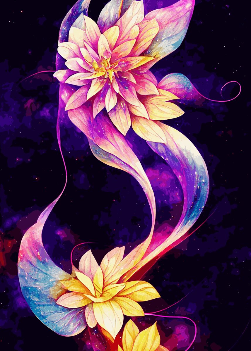 'Celestial Flower Wall Art' Poster, picture, metal print, paint by ...