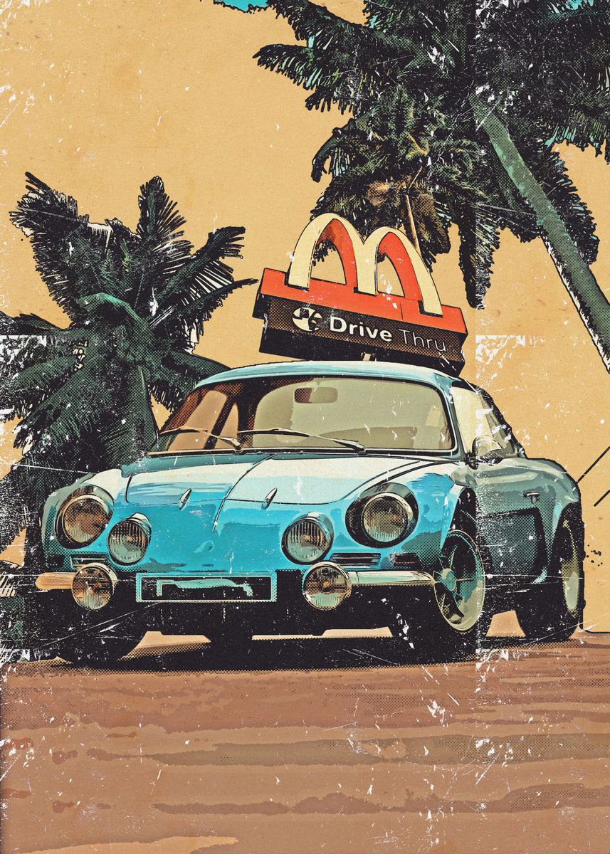 'Blue Super Car' Poster, picture, metal print, paint by Colorize Studio ...