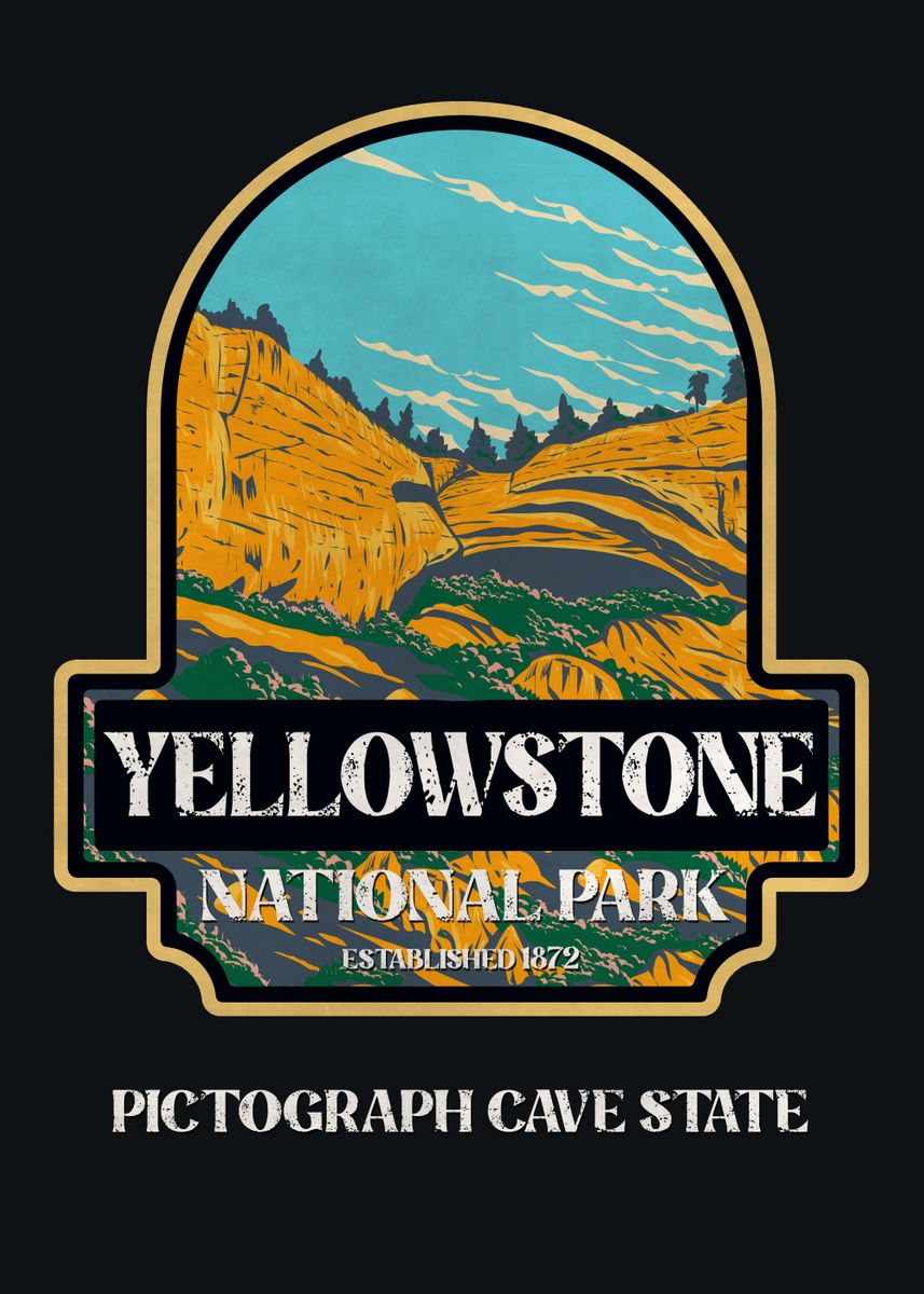 'Pictograph Cave State' Poster, picture, metal print, paint by XandYart ...