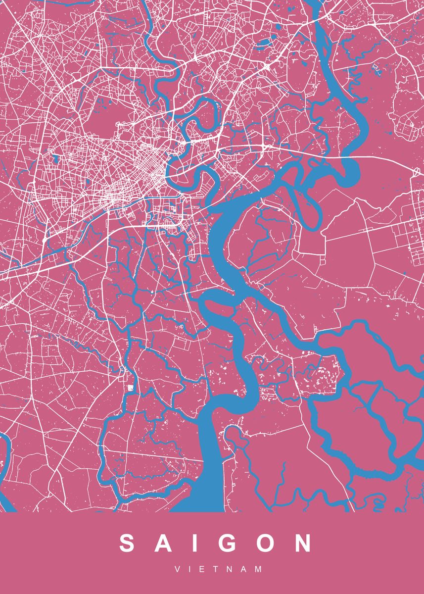 'SAIGON VIETNAM' Poster, picture, metal print, paint by UrbanMaps ...