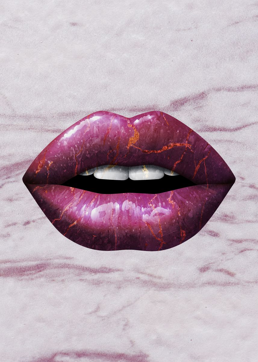 'Abstract Lips' Poster, picture, metal print, paint by Conceptual ...