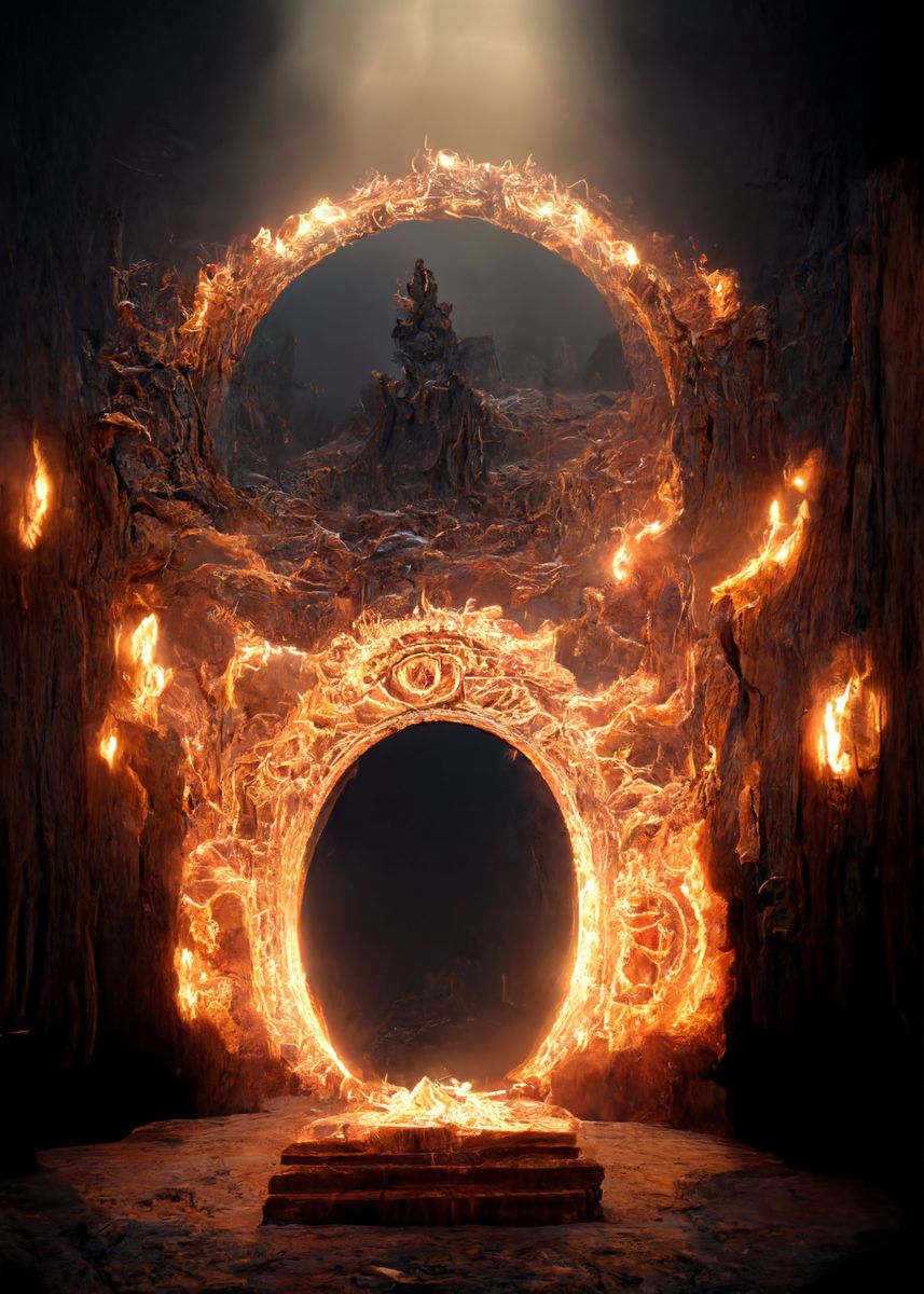 'Fire Portal' Poster, picture, metal print, paint by Ambient ...