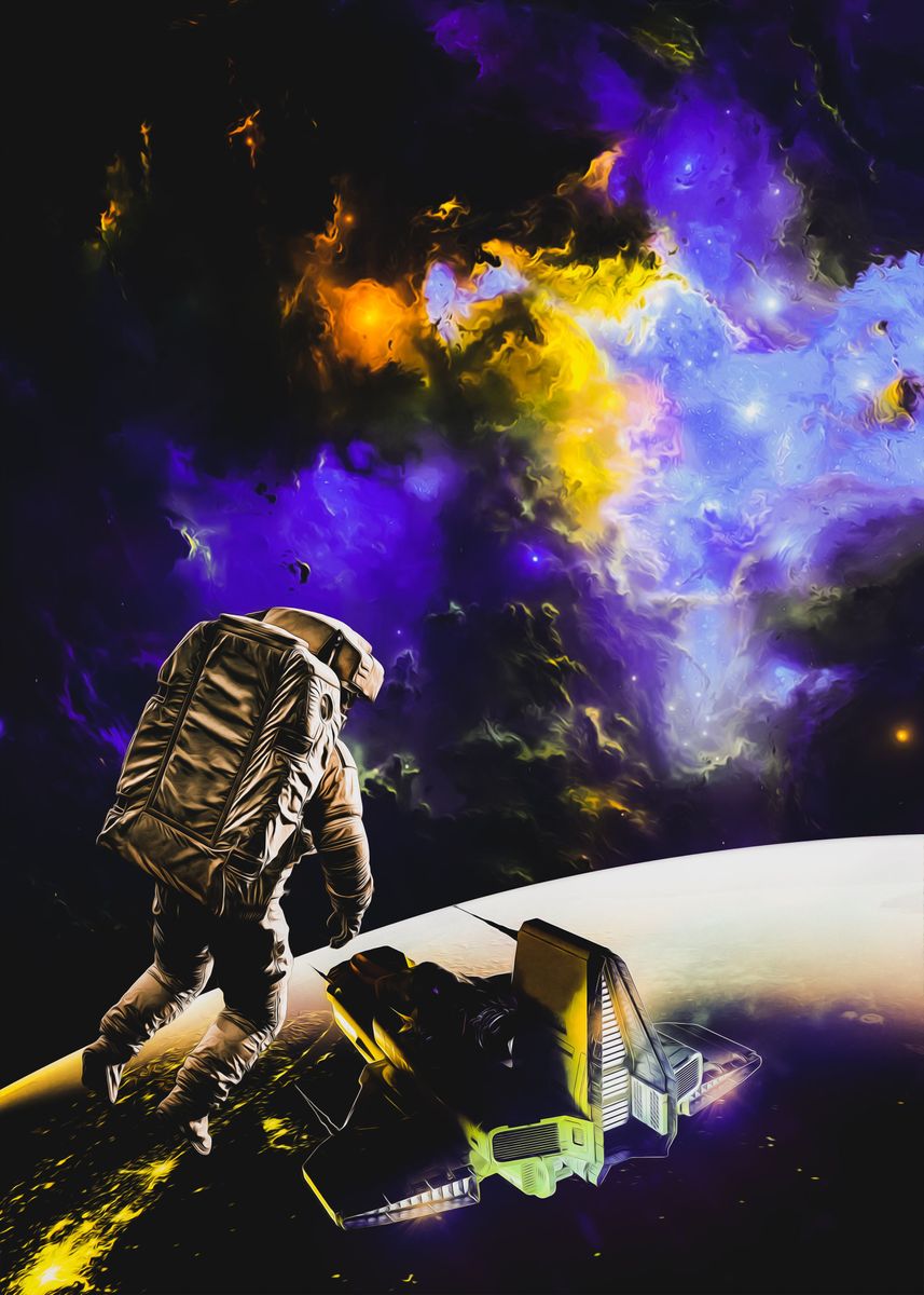 'Spaceman Space Planet' Poster, picture, metal print, paint by Saphira ...