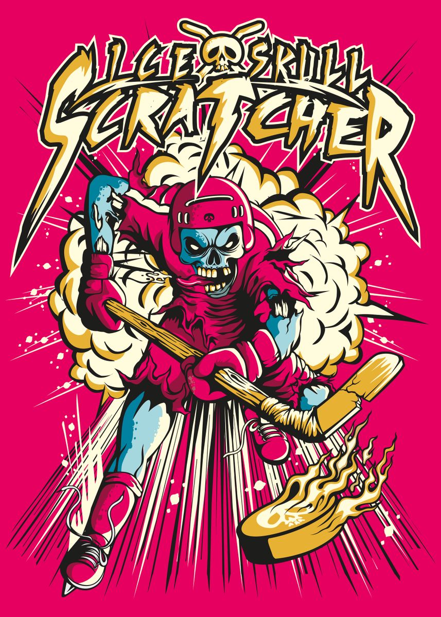 'Ice Skull Scratcher' Poster, picture, metal print, paint by Hassan Ait ...