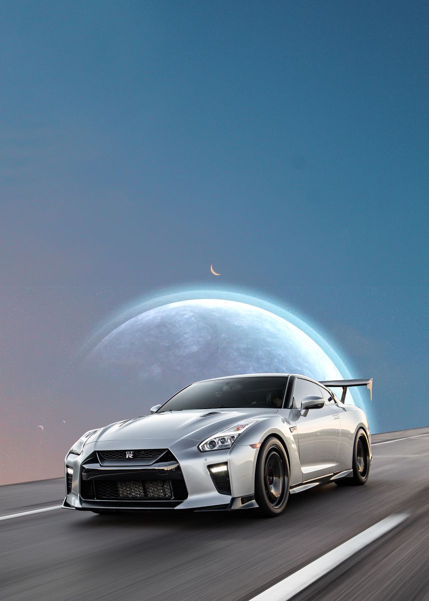 'Moon Gtr' Poster, picture, metal print, paint by Shaheen Khan | Displate