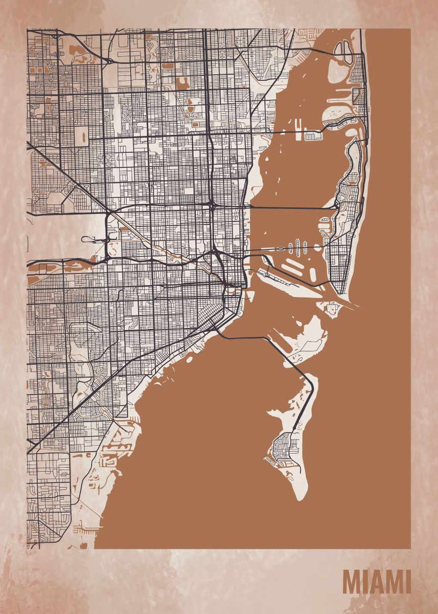 'Miami' Poster by Mr Penguin | Displate