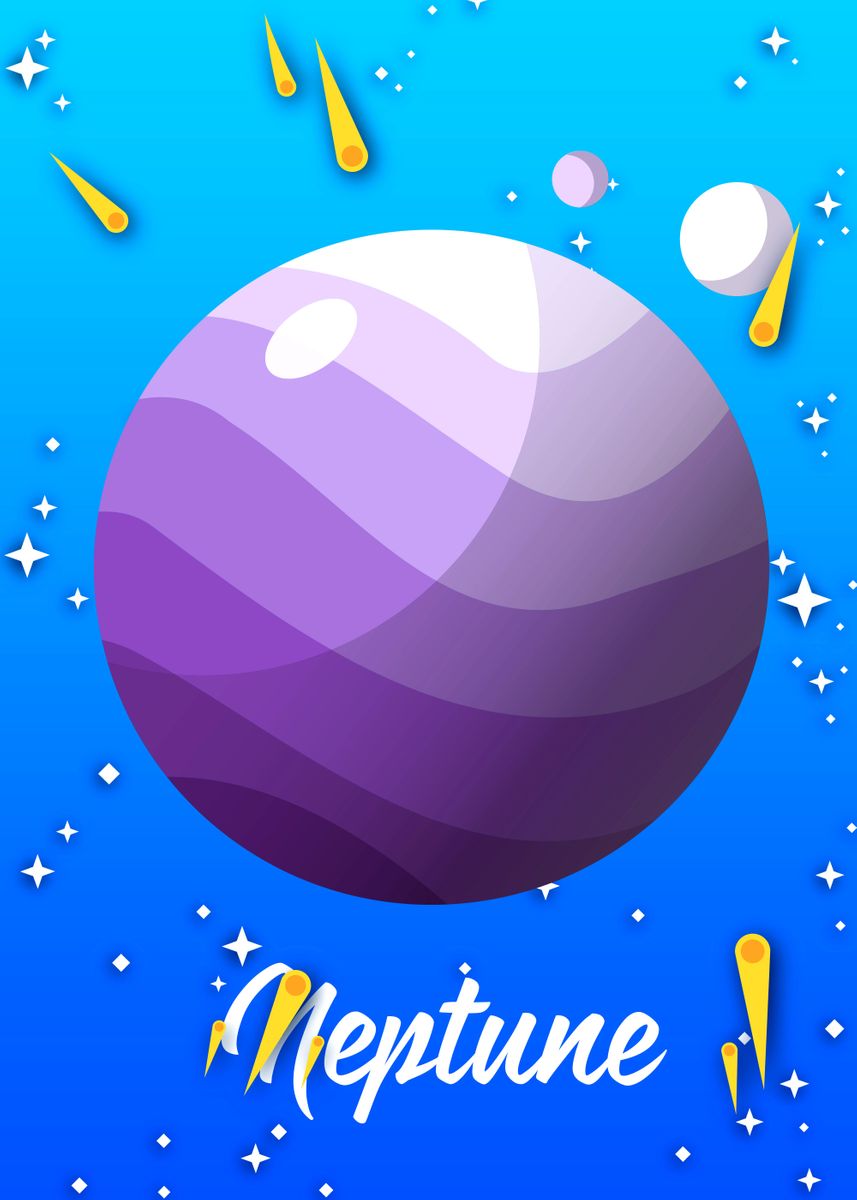 'Neptune' Poster, picture, metal print, paint by TAN TIEN | Displate