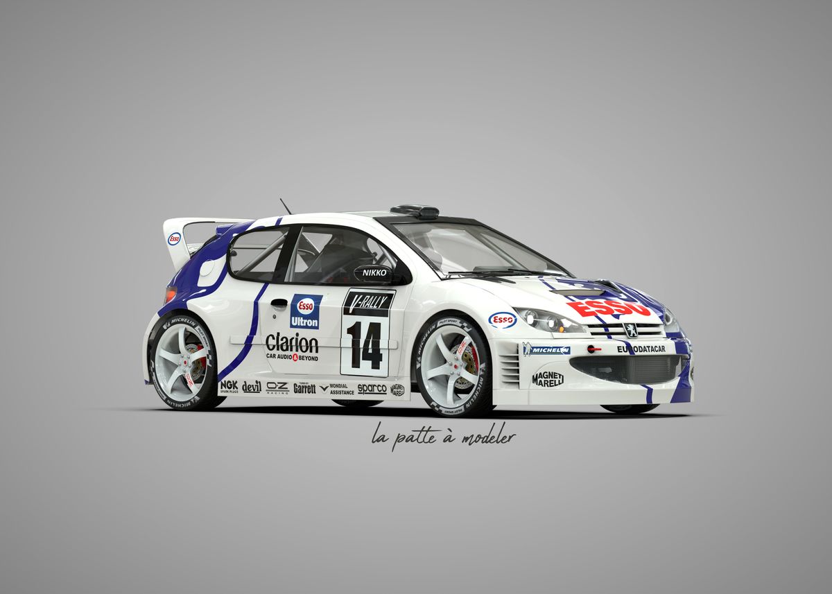 'Peugeot 206 WRC' Poster by LAPATTEAMODELER | Displate