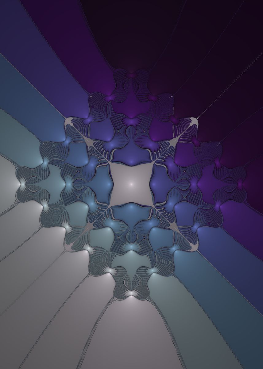 'Rotated grid white blue' Poster, picture, metal print, paint by ...