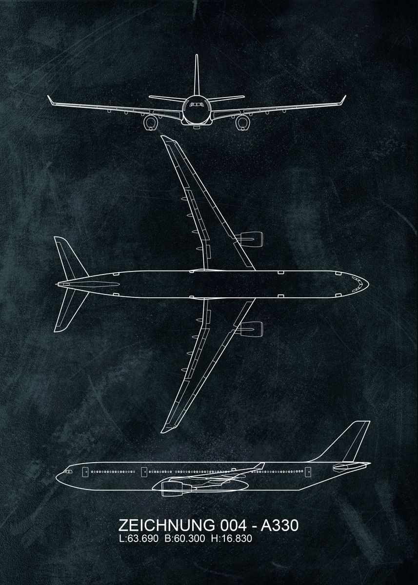 'ZEICHNUNG 004 A330' Poster, picture, metal print, paint by Audai ...