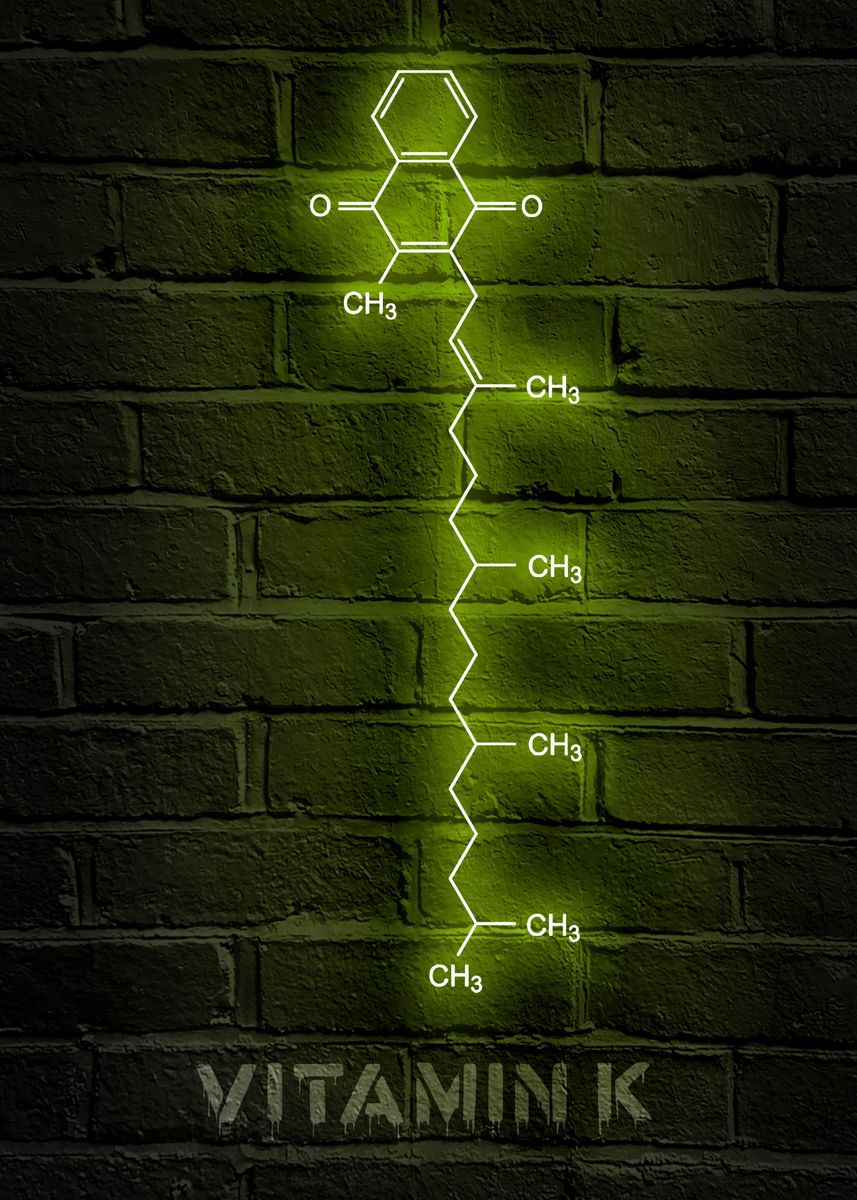 'Vitamin K neon molecule' Poster, picture, metal print, paint by Kitty ...