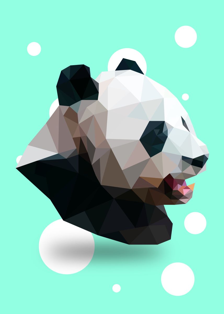 'Panda' Poster, picture, metal print, paint by Lee Jani | Displate