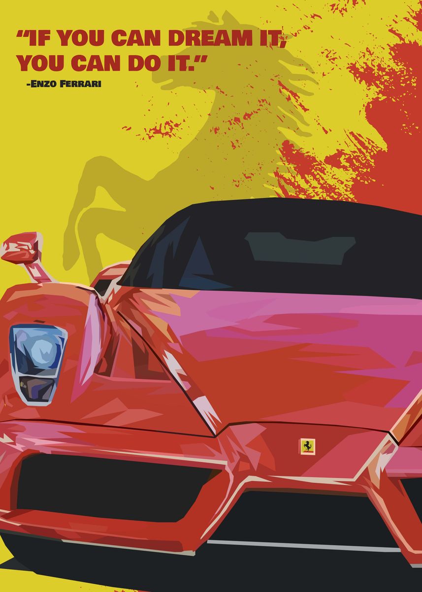 'Ferrari pop art' Poster by Lardis Art | Displate
