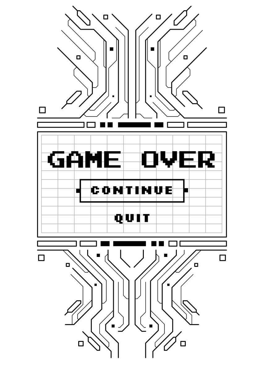 'Game Over' Poster, picture, metal print, paint by Bramcrye | Displate