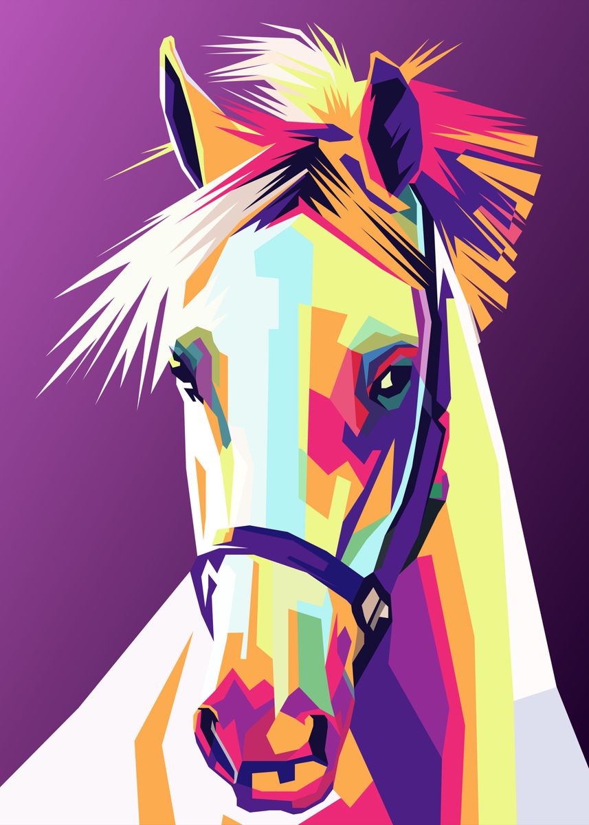 'Horse Wpap' Poster, picture, metal print, paint by Michael I. Organ | Displate