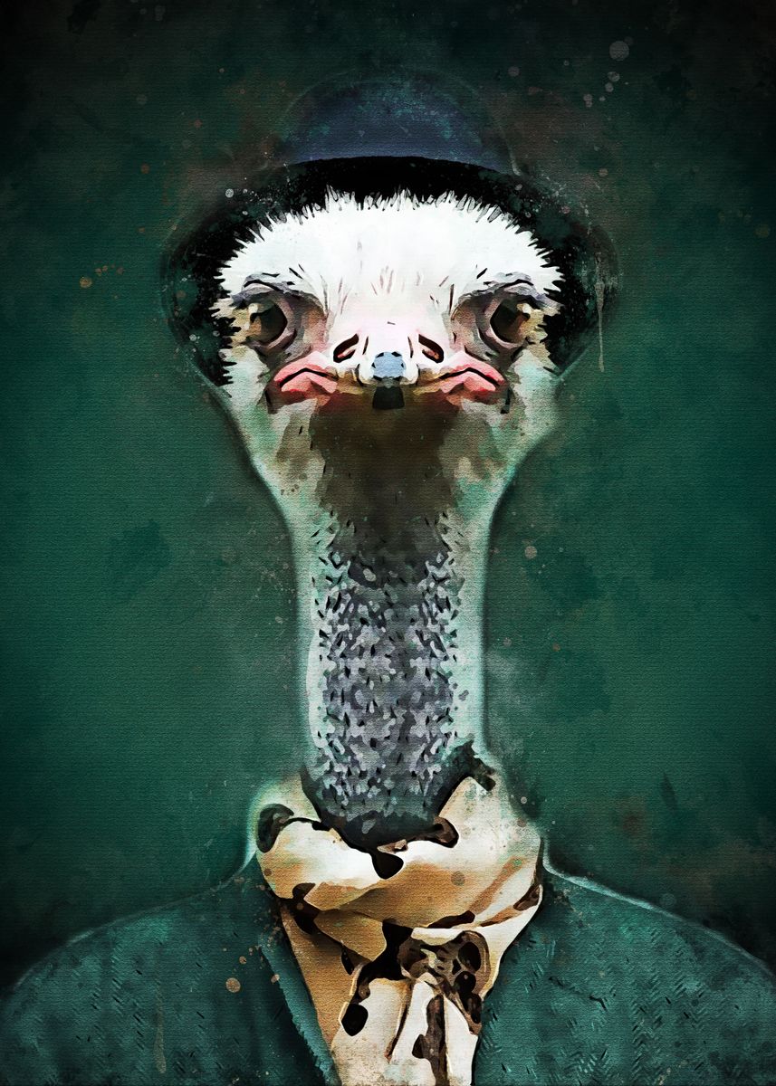 'Ostrich Fashion' Poster, picture, metal print, paint by Muh Asdar ...