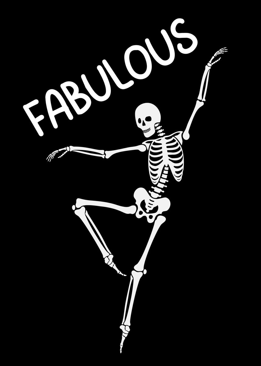 'Fabulous Dancing Skeleton' Poster, picture, metal print, paint by ...