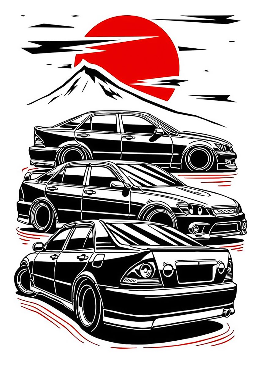 'car' Poster, picture, metal print, paint by alex sandria | Displate