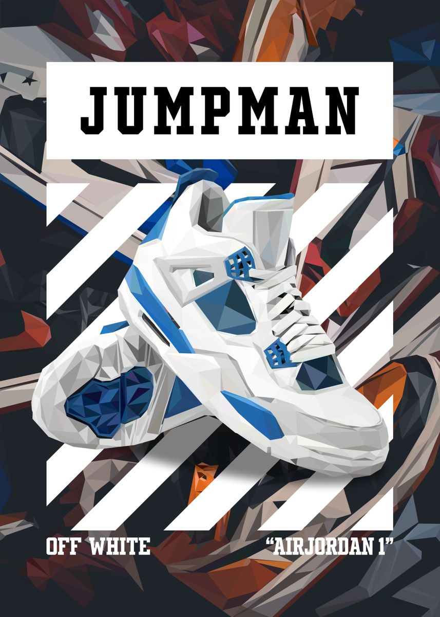 'jump' Poster, picture, metal print, paint by Lowpoly Posters | Displate