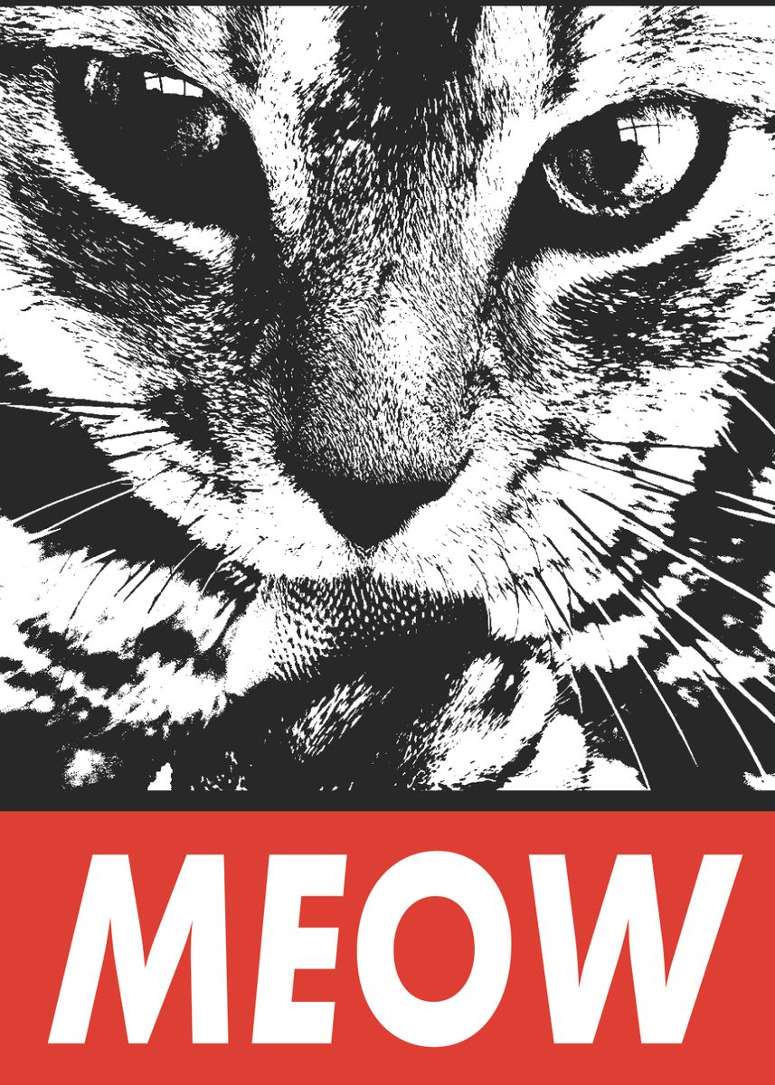 'MEOW' Poster, picture, metal print, paint by Hassan Ait Kchoud | Displate