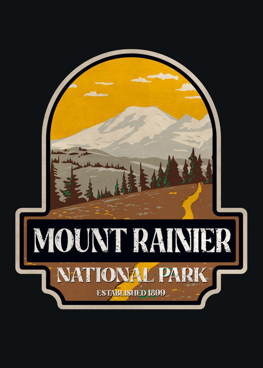 'Mount Rainier' Poster, picture, metal print, paint by XandYart | Displate