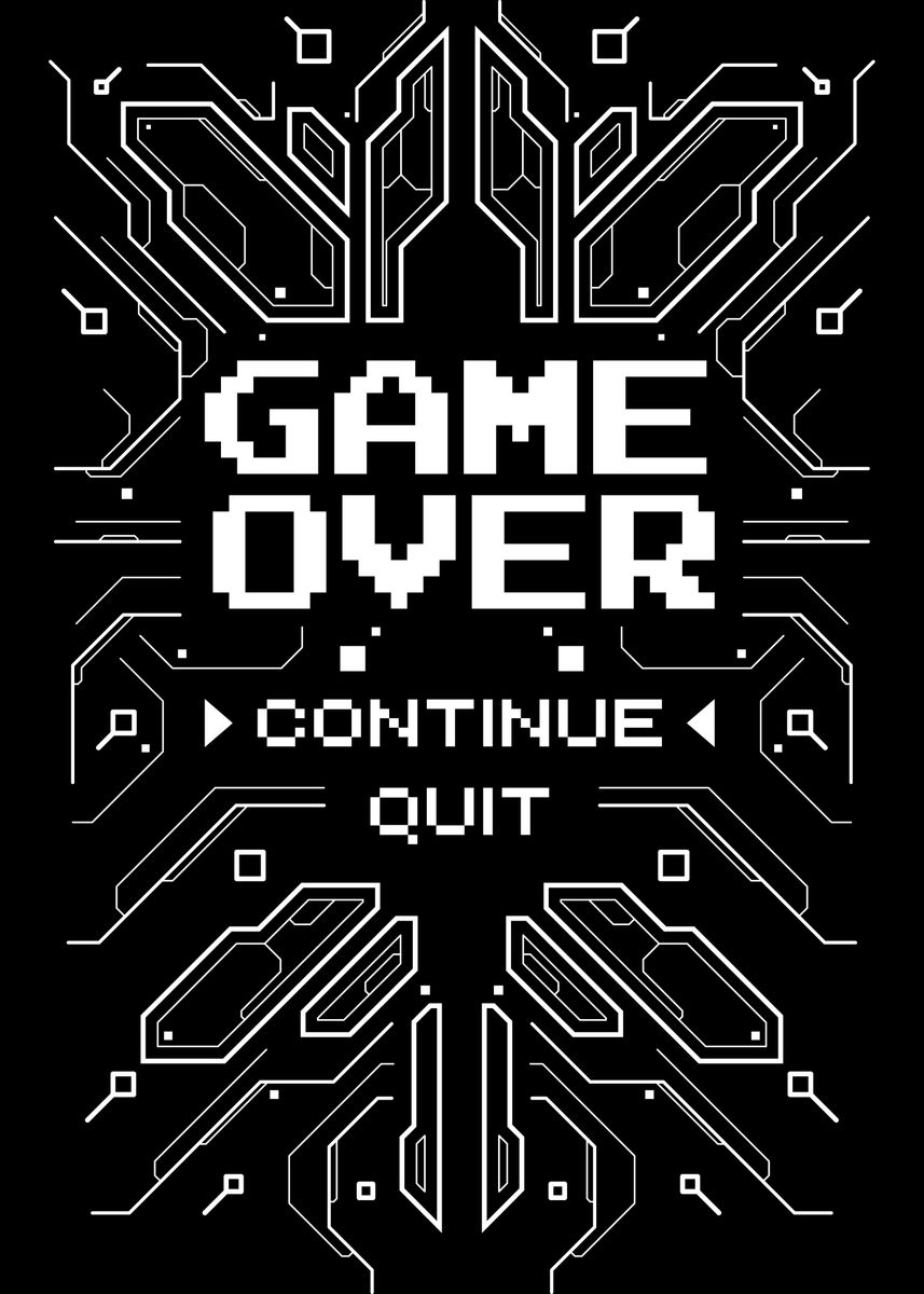 'Game Over' Poster, picture, metal print, paint by Bramcrye | Displate